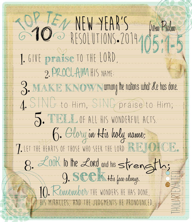 Top 10 Resolutions Happy New Year 2014 ThouArtExalted